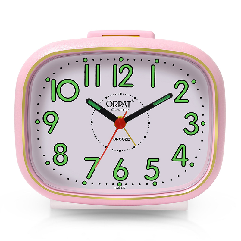 Time PieceSnooze Buzzer Alarm Clock TBZL-667 Pink - Orpat Group
